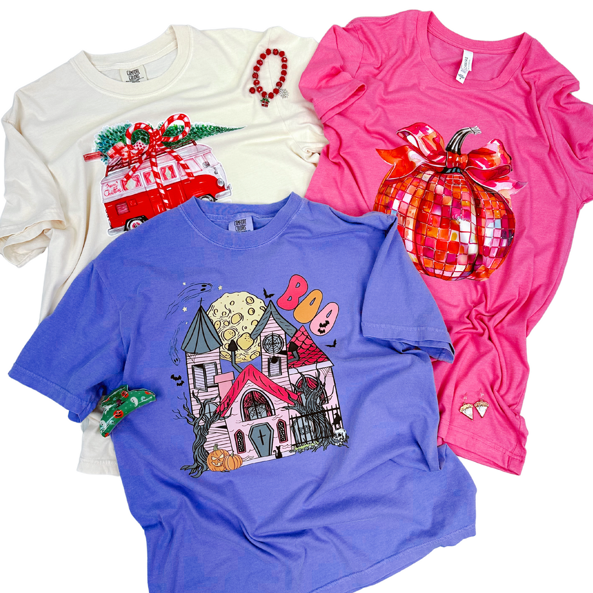 Holiday Graphic Tee Bundle ( 3 shirts + 3 accessories) – Whiskey ...