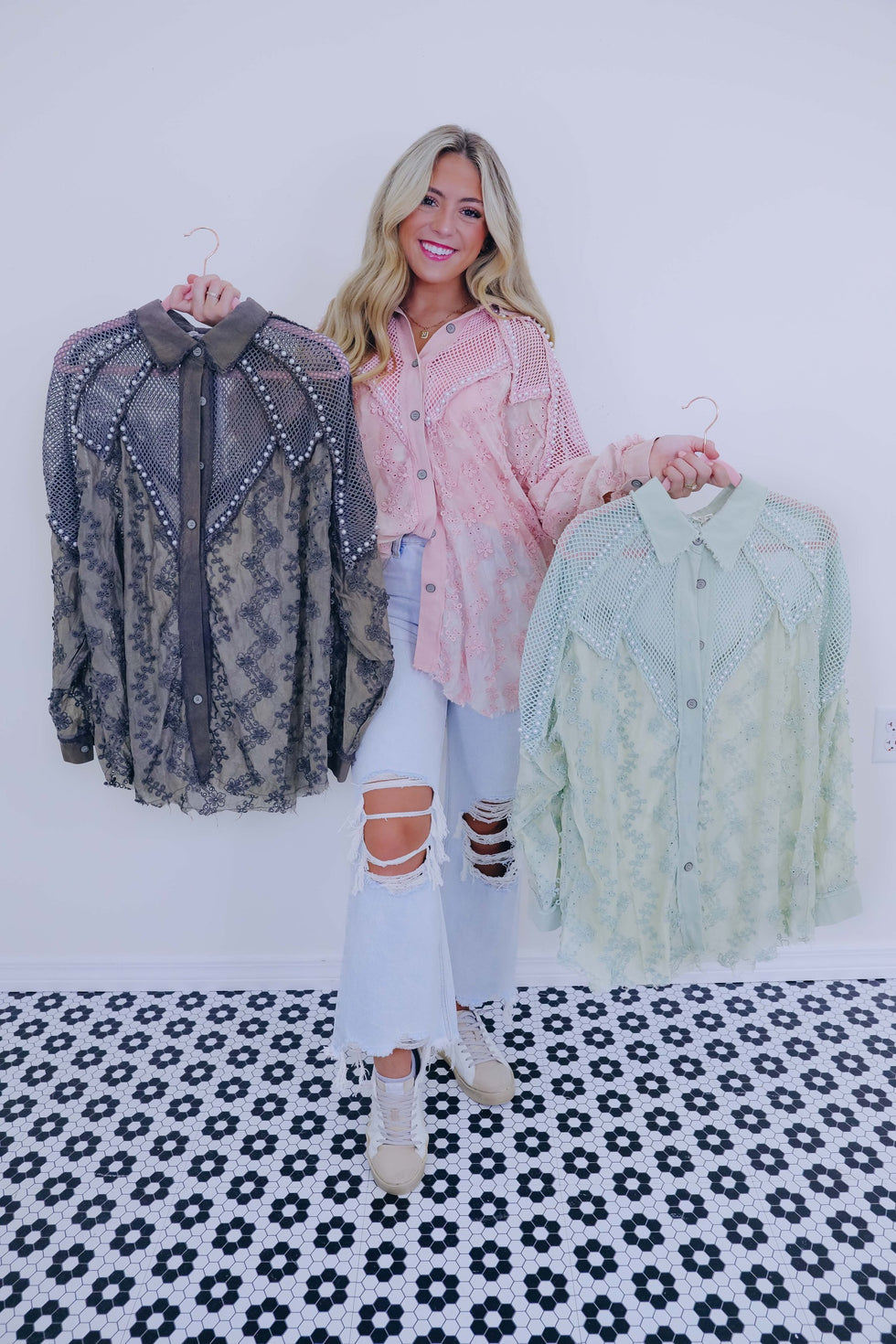 In My Victorian Era Crochet Lace Shacket By POL- 5 Colors – Whiskey ...