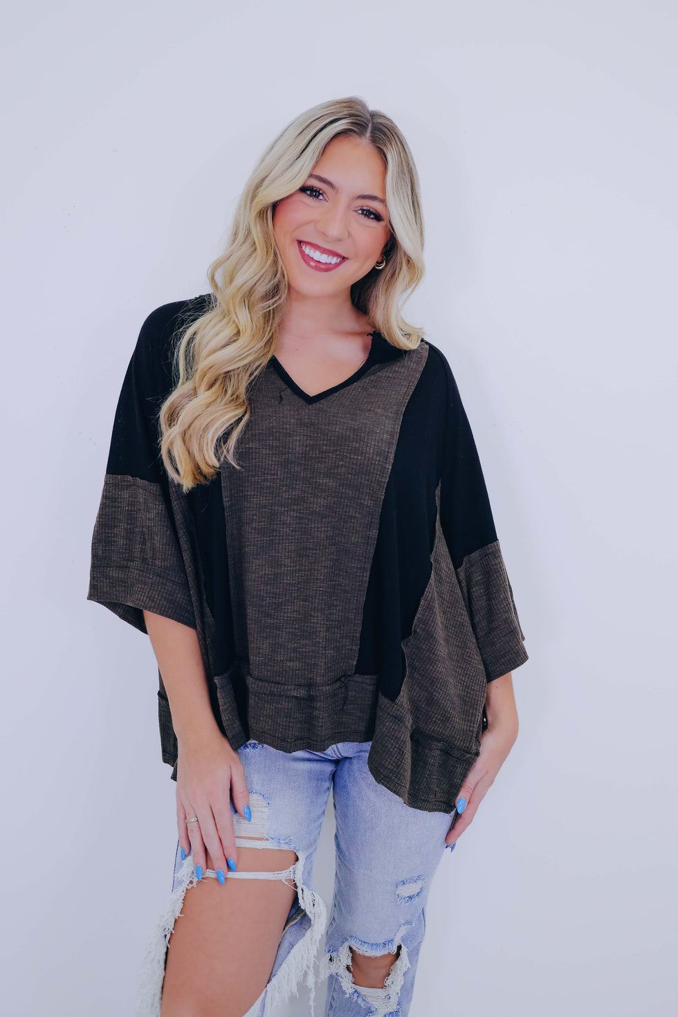 Kayla Color Block Top - 4 Colors – Whiskey Darling Boutique