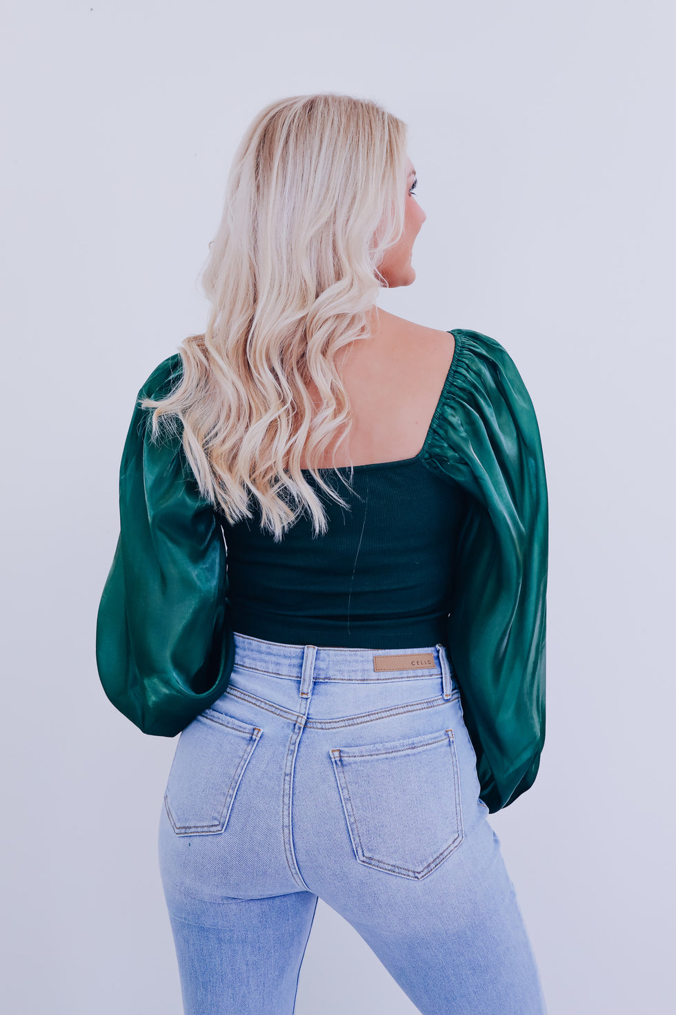 Ona Organza Sleeve Corset Top - Green – Whiskey Darling Boutique